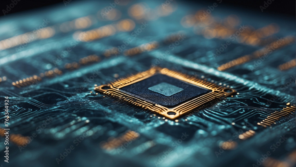 Electronics background. Dive in electronic sphere. Large green fabric ...