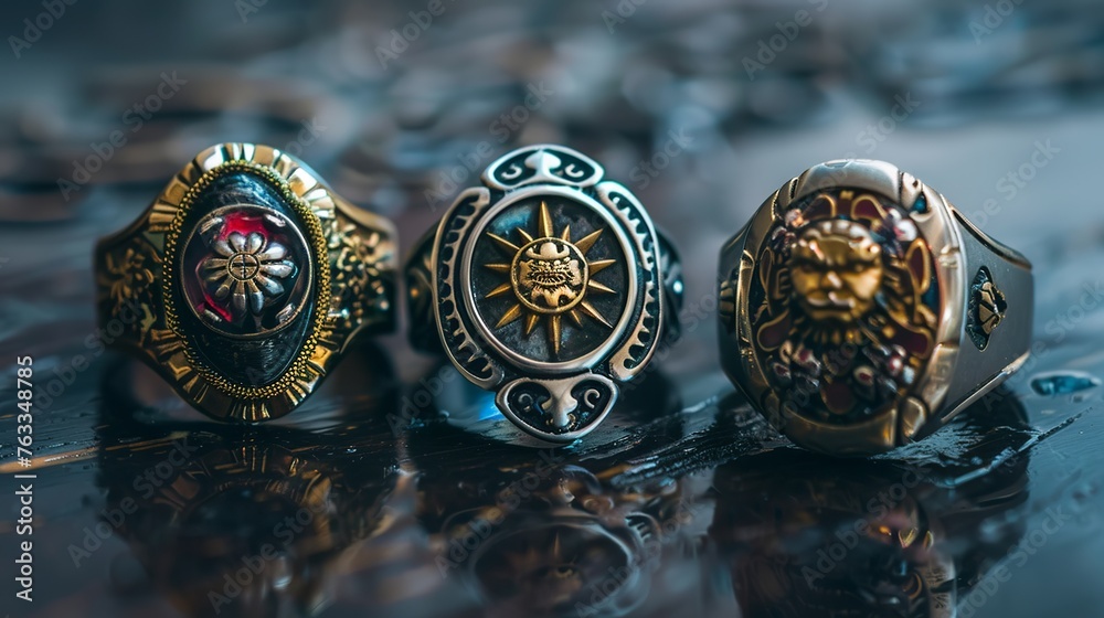three of the coolest samurai themed signet rings that feature ...