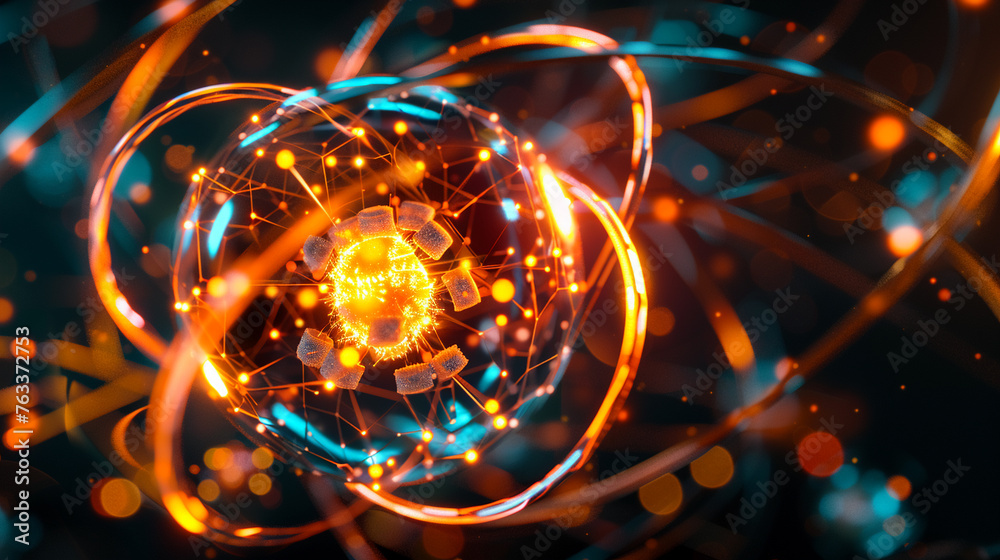 Nuclear fusion reactor simulation of atomic collision to release mass ...