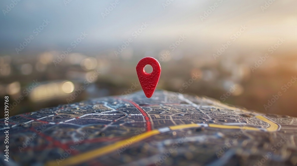 Red Pin GPS location symbol icon sign maps Place Business location ...