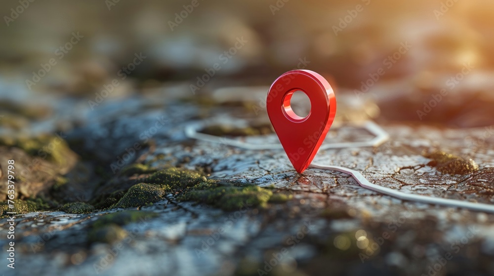 Red Pin GPS location symbol icon sign maps Place Business location ...