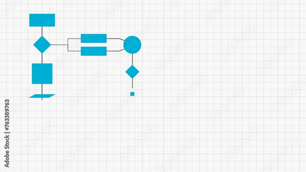 Blue flow chart to visualize a concept, industrial process or strategy ...
