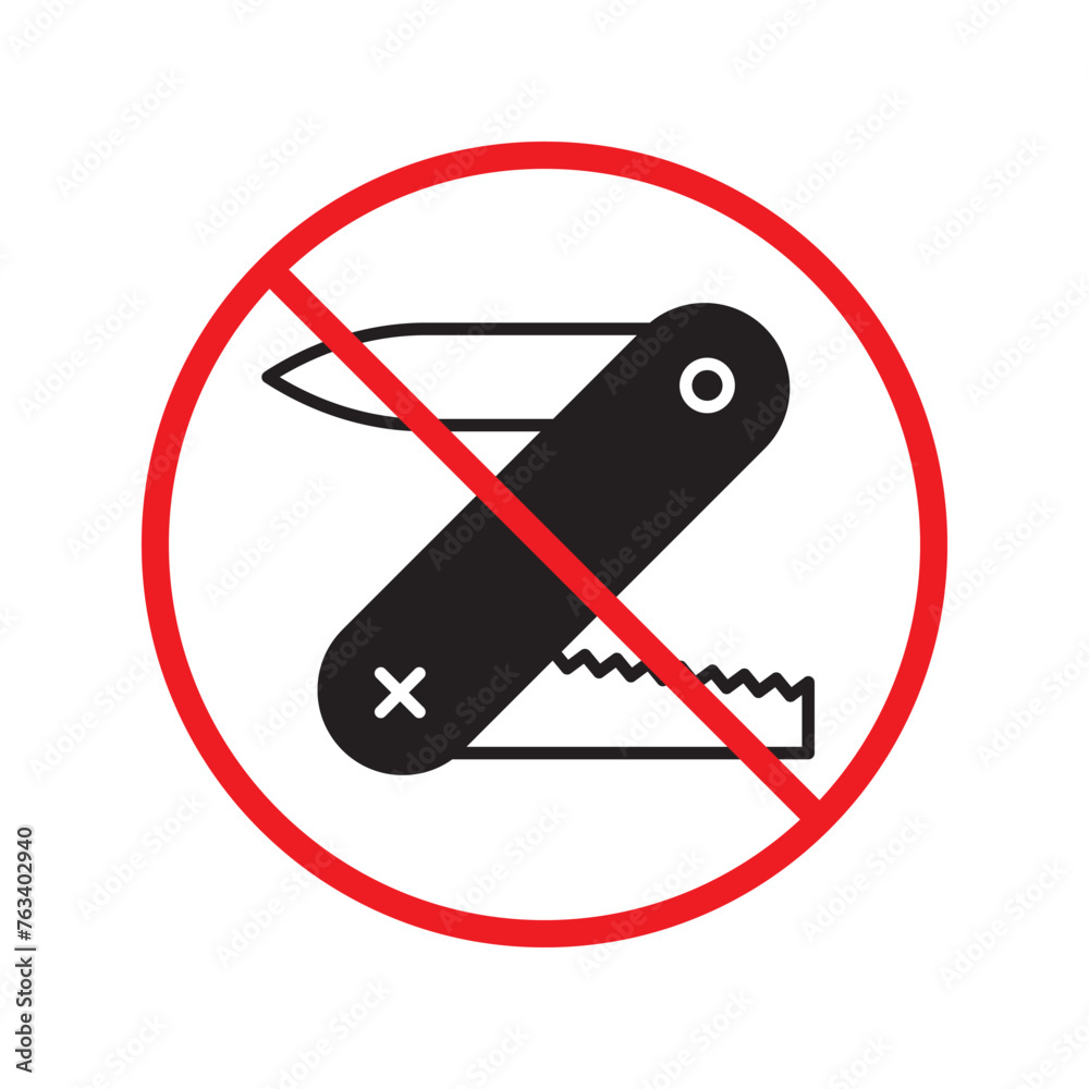 Do not use jackknife vector icon. Folding knife flat sign design. Multi ...