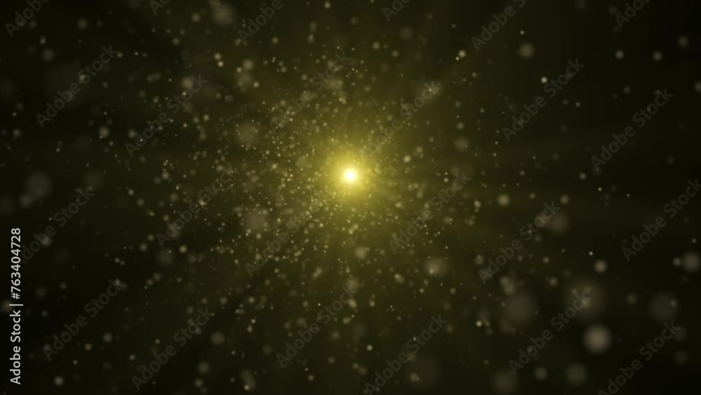 Gold glitter background with sparkle shine light confetti. Abstract motion background shining ...