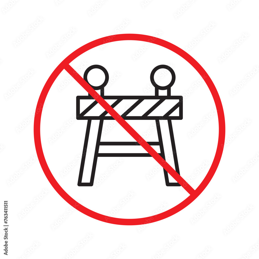 Forbidden road barrier icon. Warning, caution, attention, restriction ...