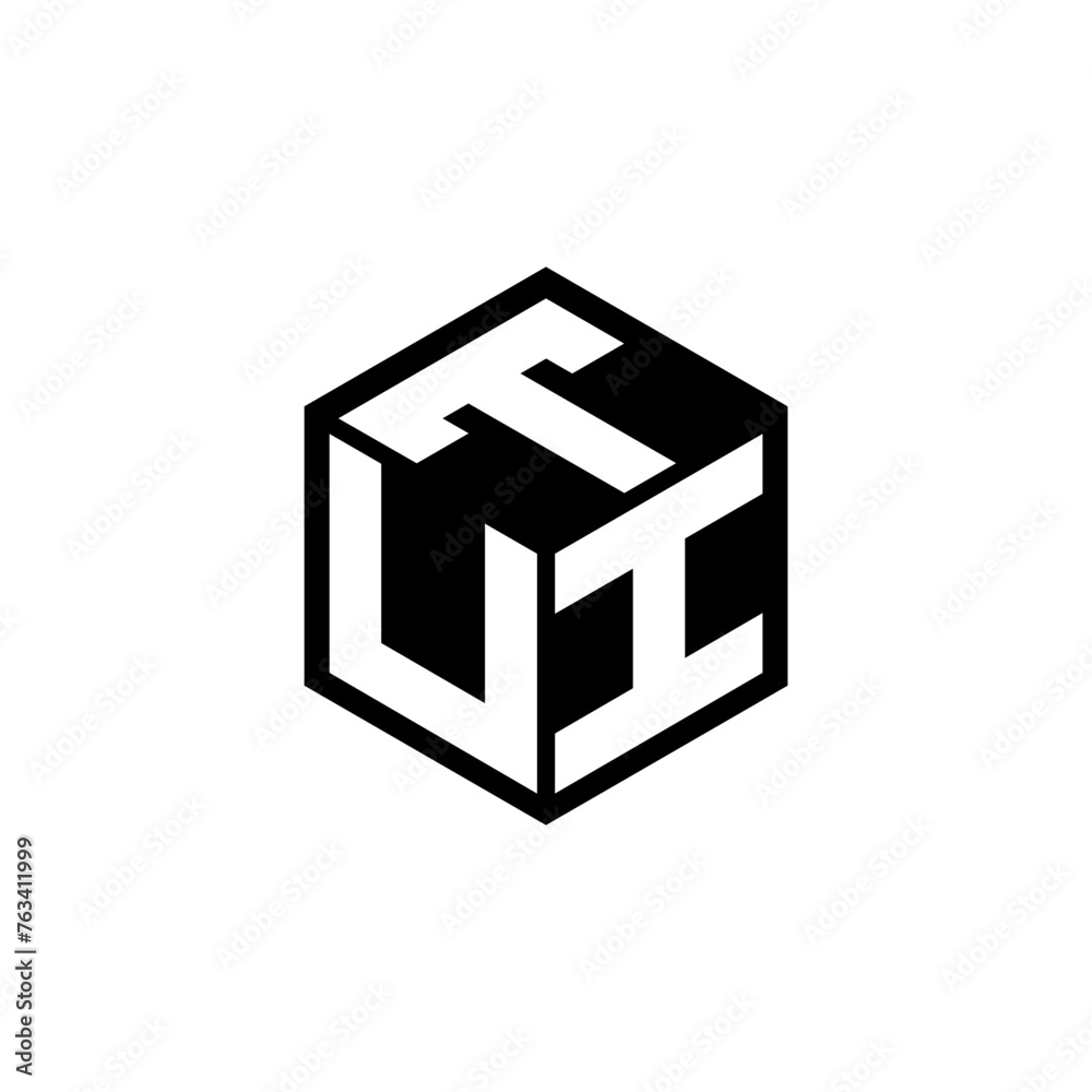 UIT letter logo design with white background in illustrator, cube logo ...