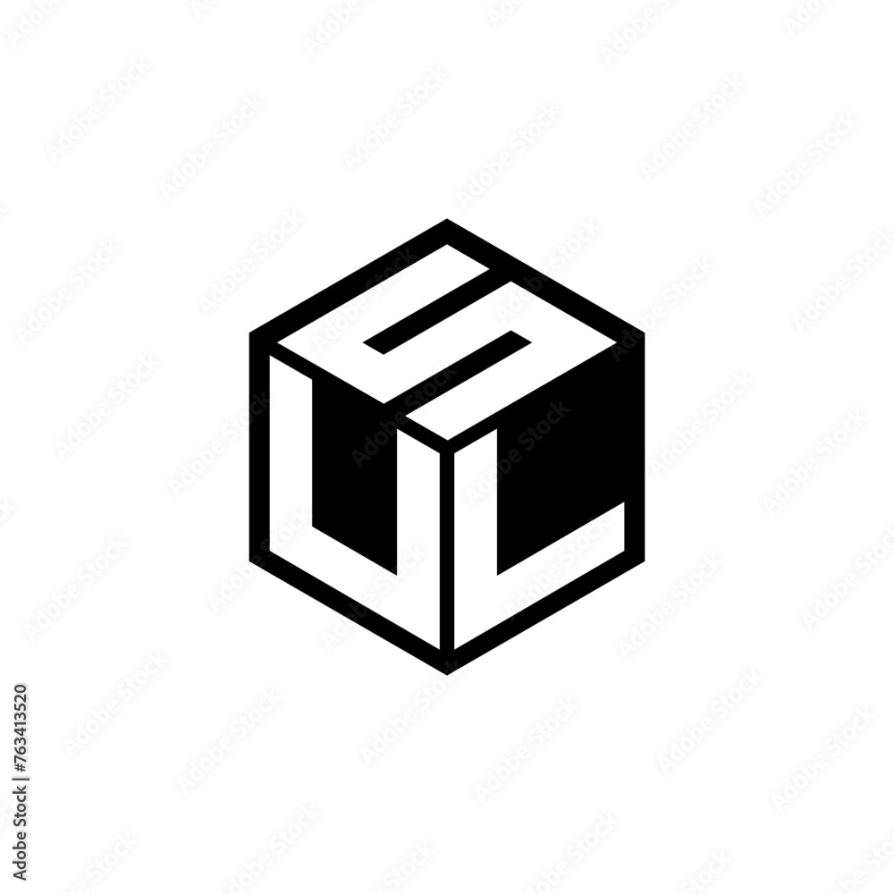 ULS letter logo design with white background in illustrator, cube logo ...