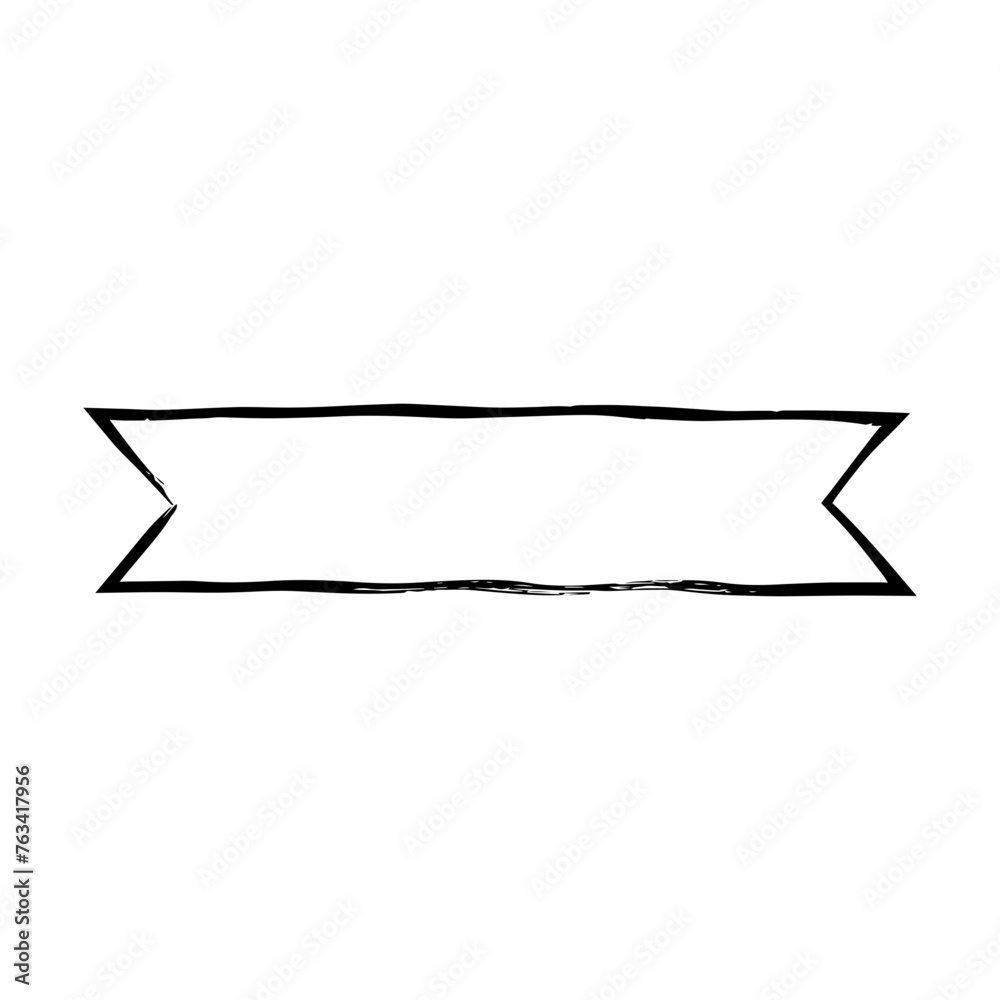 Ribbon banner, abstract rectangle label frame border in grunge texture ...