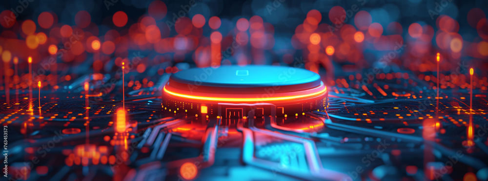 Futuristic Circuit Board with Illuminated Core Processor: A Glimpse ...