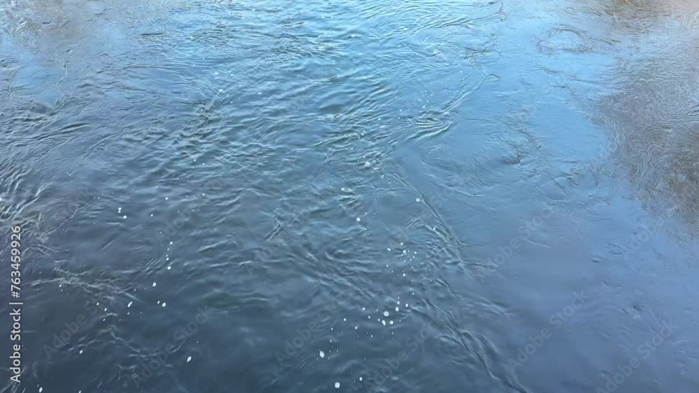 Vidéo Stock River in forest in spring. Fresh water ecosystems resource ...