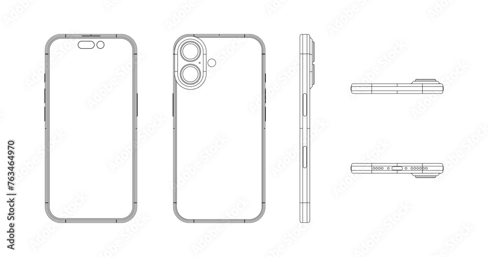 iPhone 16. iPhone 16 pro mockup set with back and front angles. Stock ...