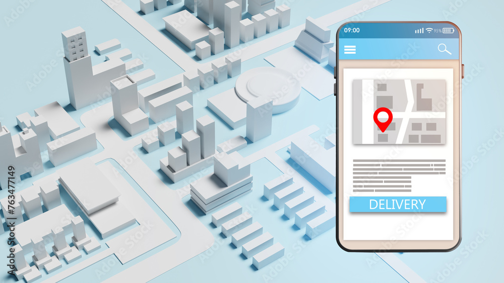 Smartphone Map Interface for Urban Delivery Service with GPS Location ...