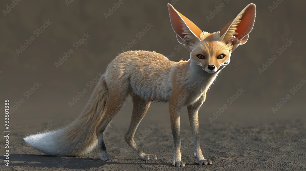 Fennec: desert fox Light brown fur, large ears, native to Africa. Stock ...