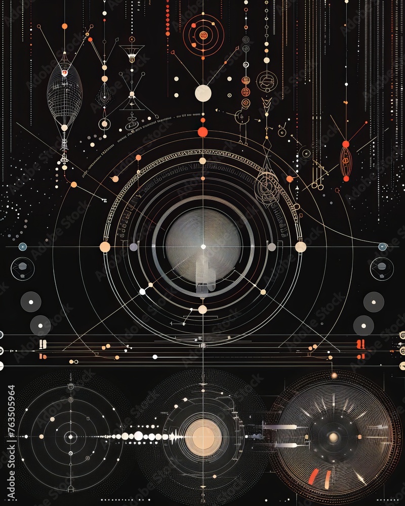 Fabricate a vector-style diagram with concentric circles that ...