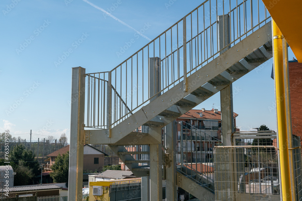 fire escape staircase, pedestrian passage for emergency exit ...