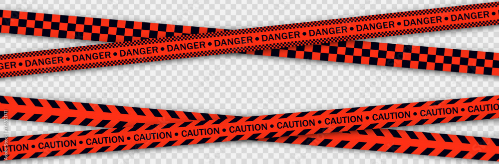 Realistic red barricade tape. Police warning line. Danger or hazard ...