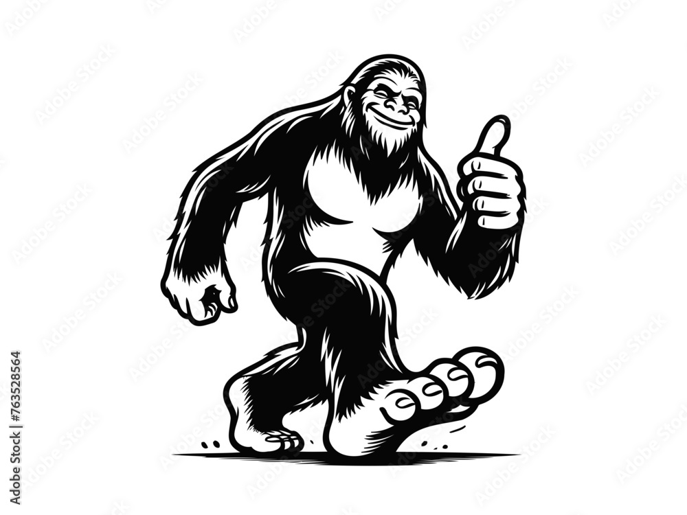 Epic Encounter: Bigfoot Vector Illustration for Adventure Designs and ...