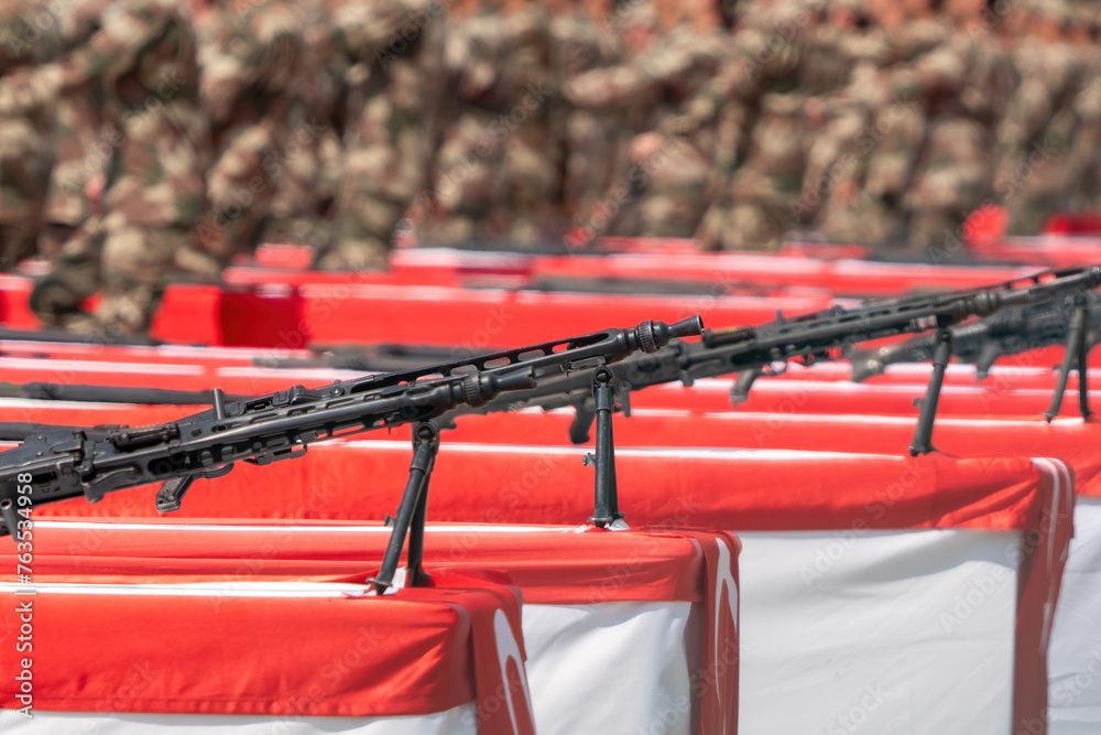 Turkish soldiers taking the oath at the military swearing-in ceremony ...