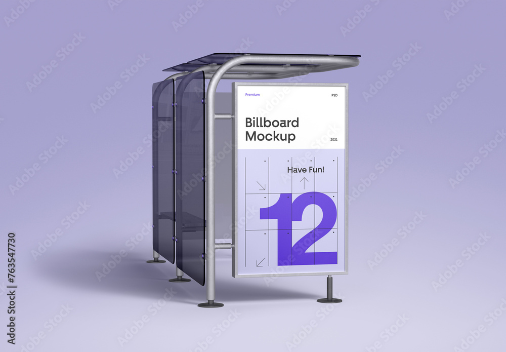 Bus Stop Poster Mockup Stock Template | Adobe Stock