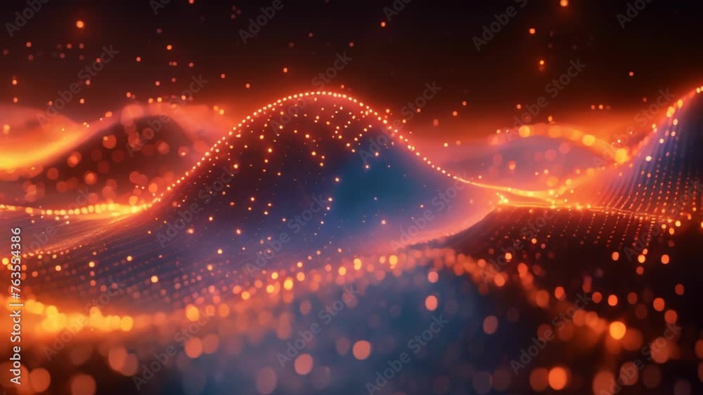 4k science fiction particles background with bokeh, light effects ...