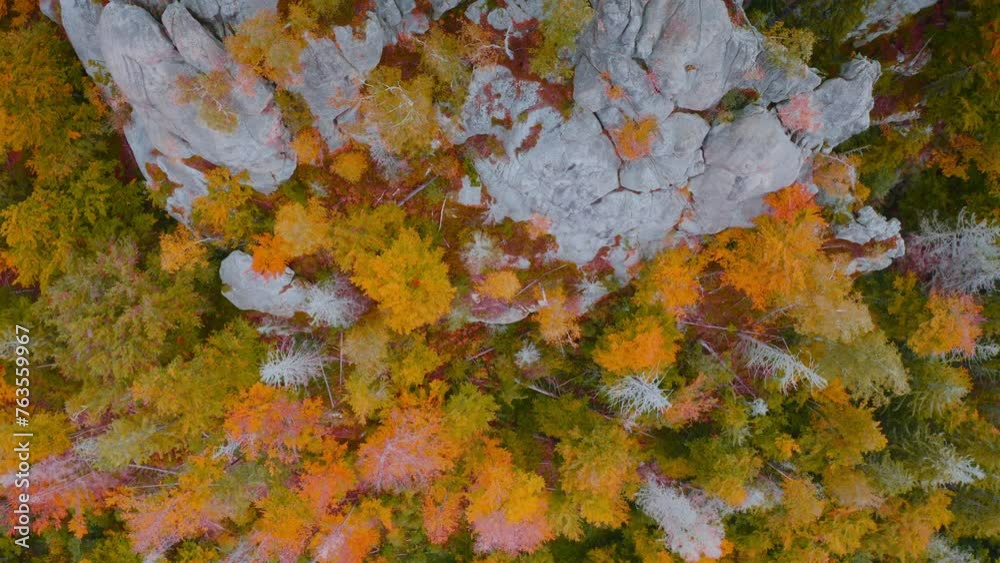 highland, kosiv, rocks, sokilsky, ukraine, drone, bird's eye view ...