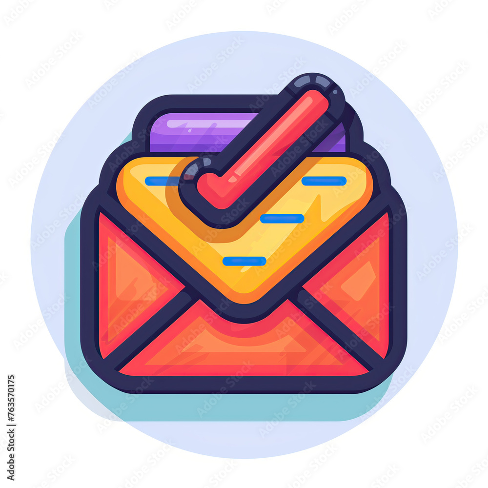 Ilustración de un icono con relieve de un sobre a modo de email, con ...