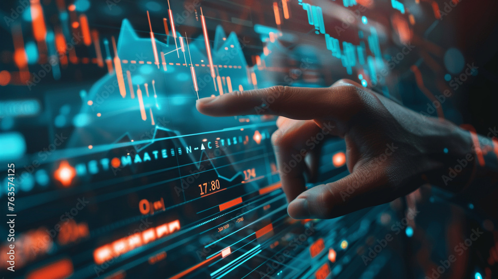 Stock market financial investment and trading graph interface showing ...