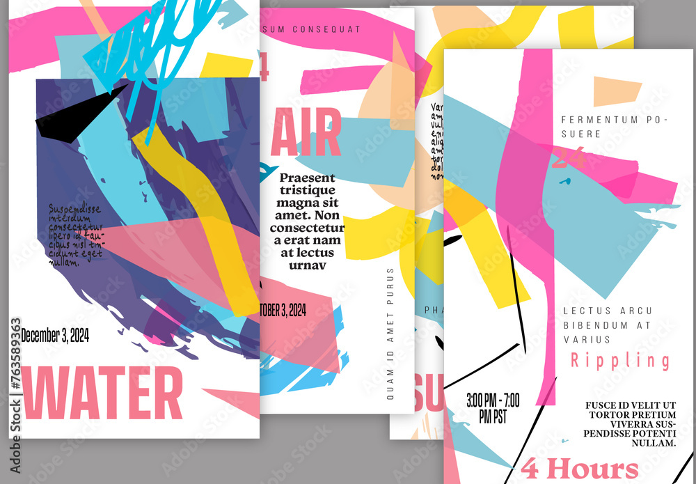 Social Media Post Layout Abstract Creative Art Cuts Stock Template ...