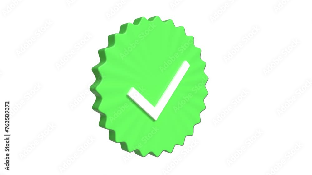 Green Check mark symbol animation on white background, Correct Symbol ...
