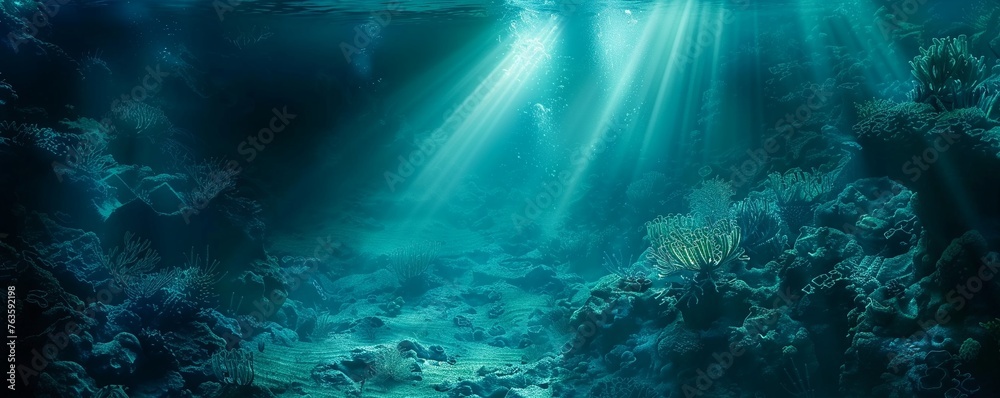 Illustrate a scene where a team of deep-sea explorers uncovers ancient ...