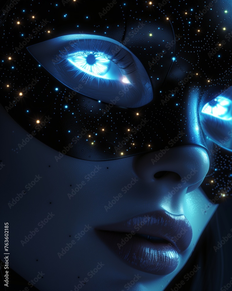 Los cosmos se reflejan en los ojos de un ser no limitado por nuestra ...