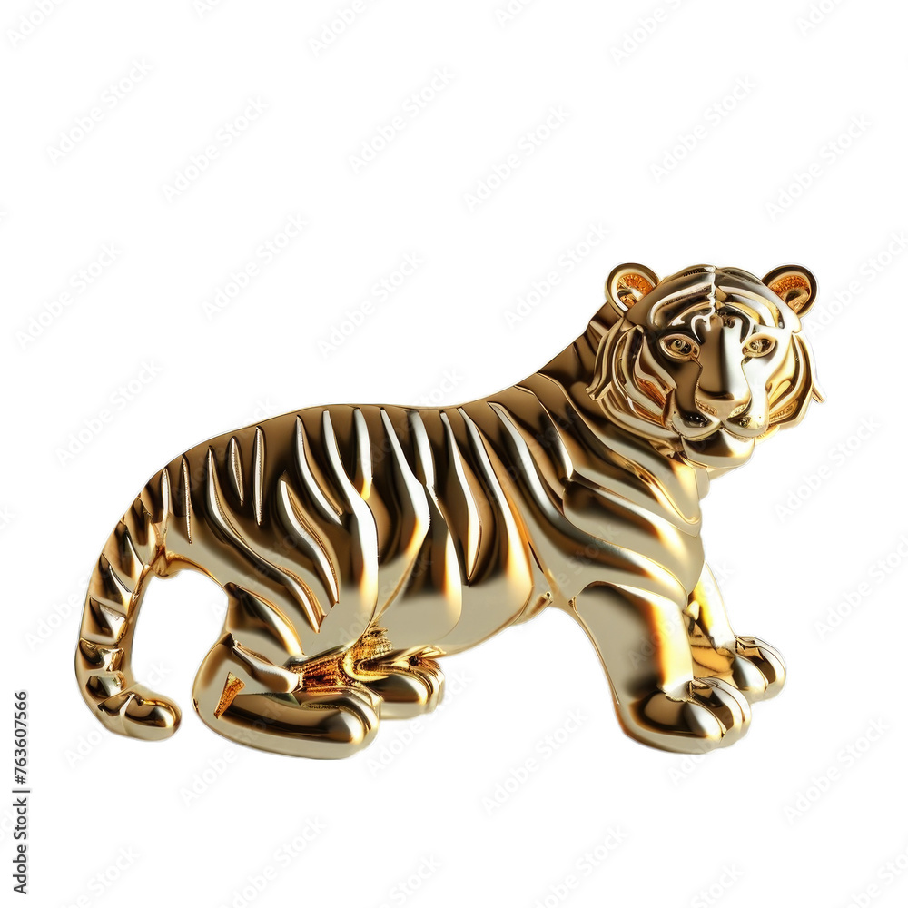 gold tiger symbol PNG Transparent white background Stock Photo | Adobe ...