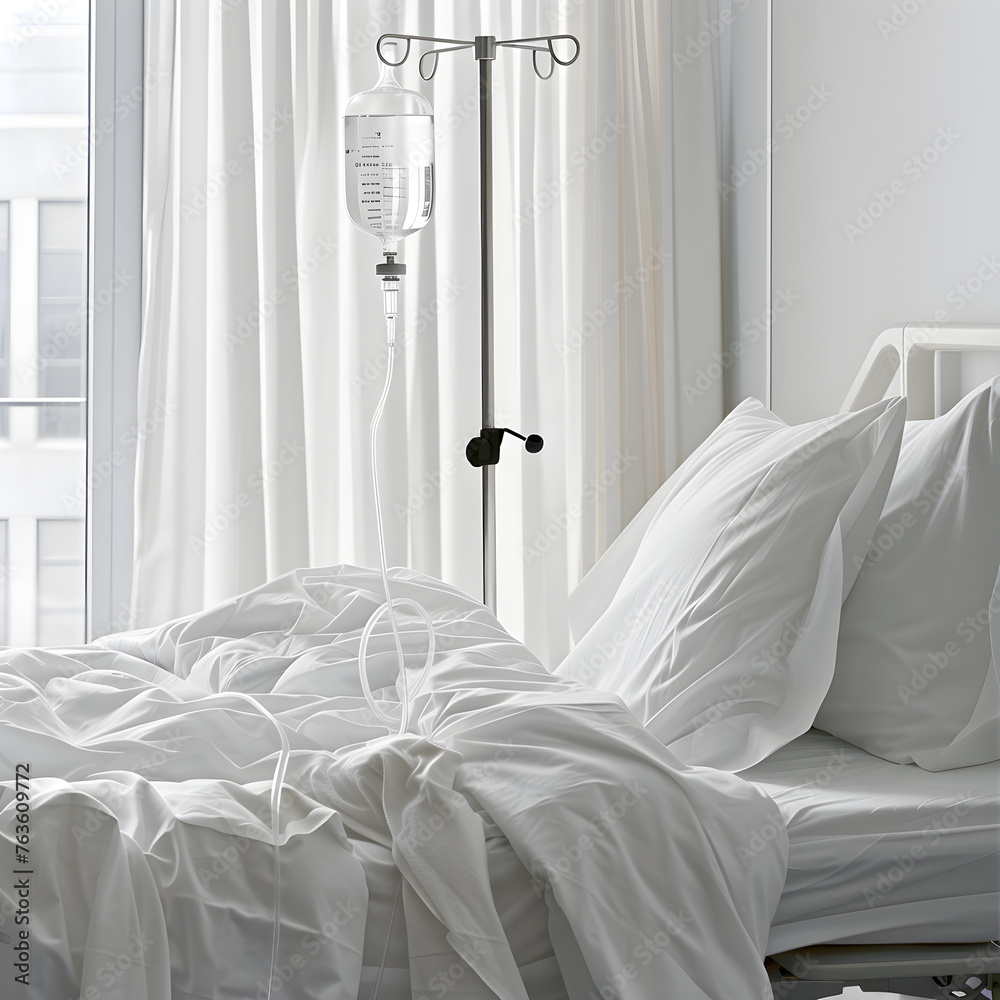 Sterile Hospital Room with An Intravenous (IV) Stand: A Beacon of ...