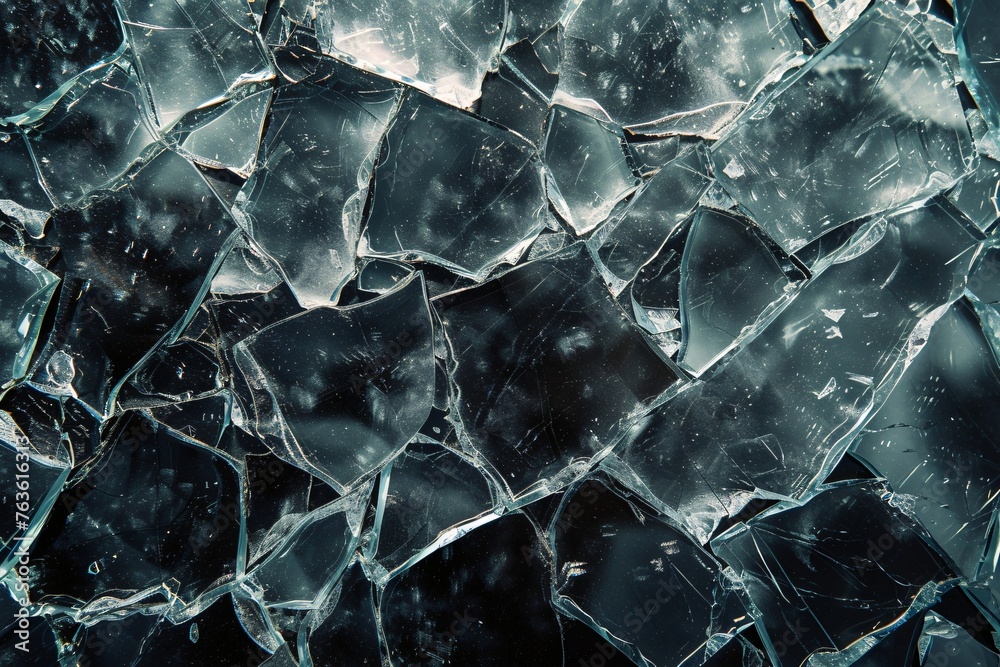 Broken ice texture, background of cracked glass, Scratched blue ice ...