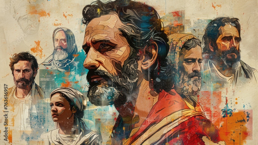 Digital illustration of Saint Joseph as depicted in various cultural ...