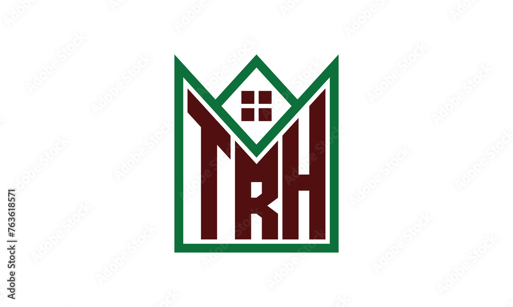 TRH initial letter real estate builders logo design vector ...