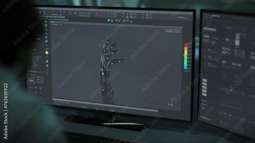 Vidéo Stock Designing the automated mechanisms of a futuristic hand ...