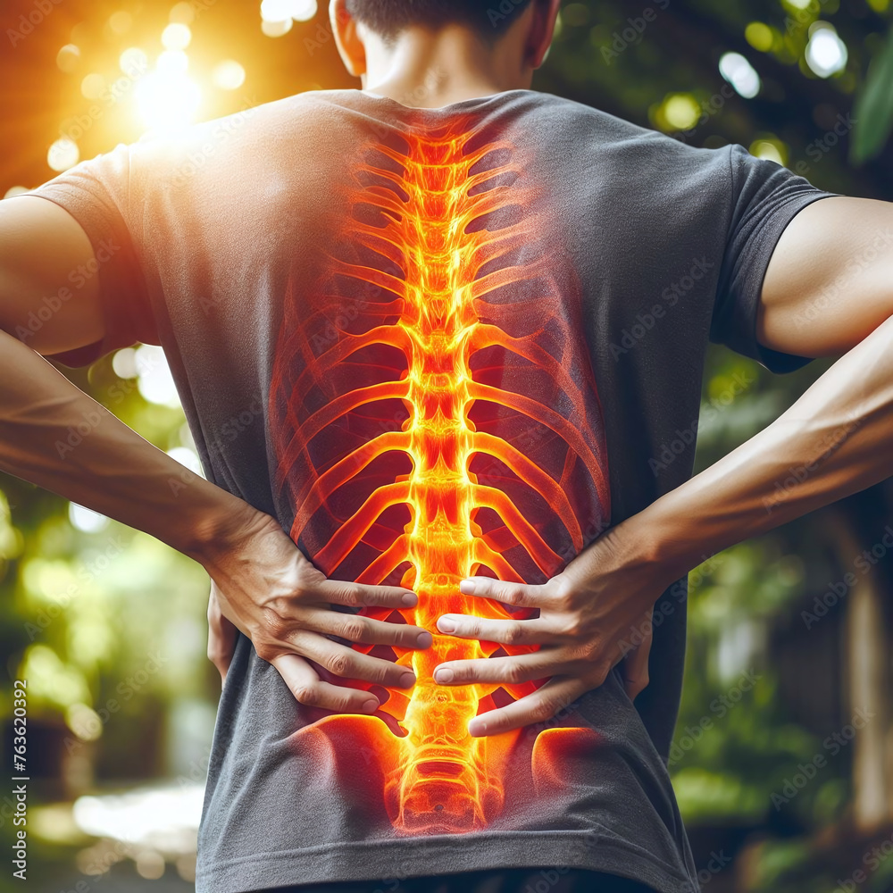 Man suffering from back pain cause of office syndrome, Office Syndrome ...