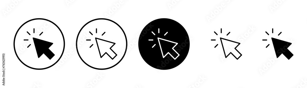 Click icon vector isolated on white background. Cursor icon. Computer mouse click cursor black ...
