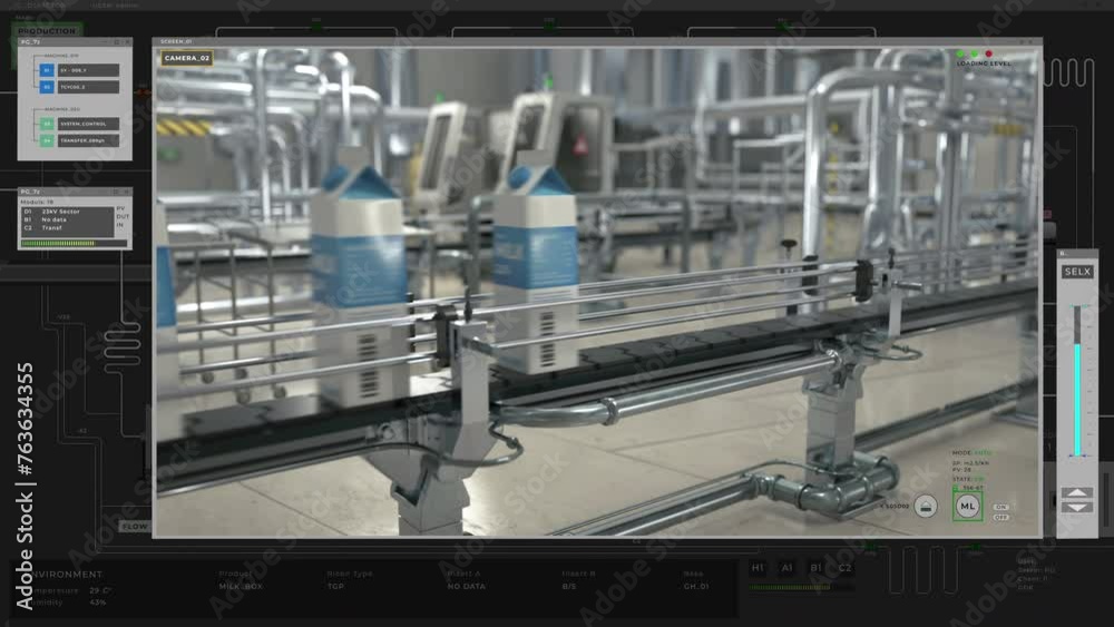 Hi Tech System Supervising Milk Manufacturing Process At Dairy Food ...