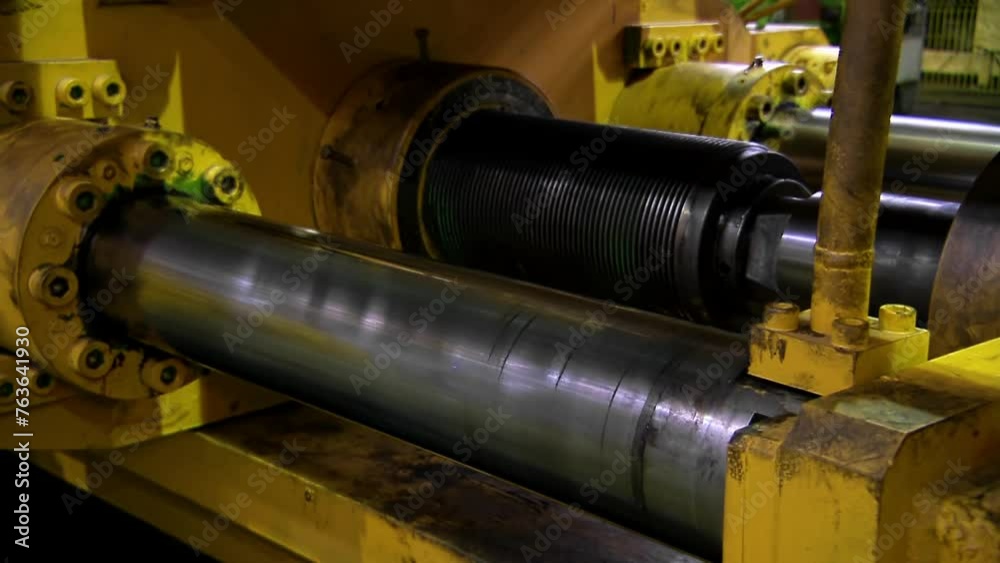 Automated Industrial Line of Copper Pipes. Heavy Industry. Metal Tube ...