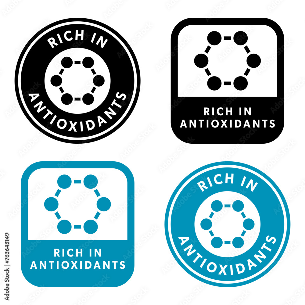 Rich in Antioxidants. Vector labels for food or drink packaging. Stock ...
