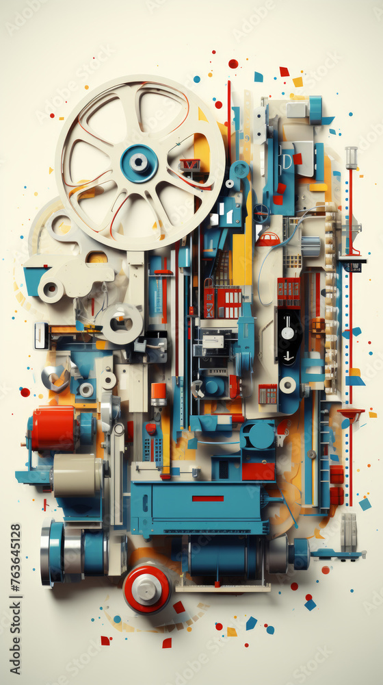 Exploded View Diagram of Machine Parts and Components Stock ...
