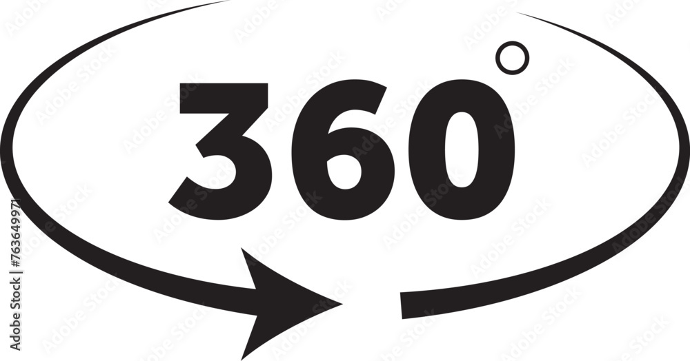 Angle 360 degrees icon on white background. flat style. Angle 360 ...