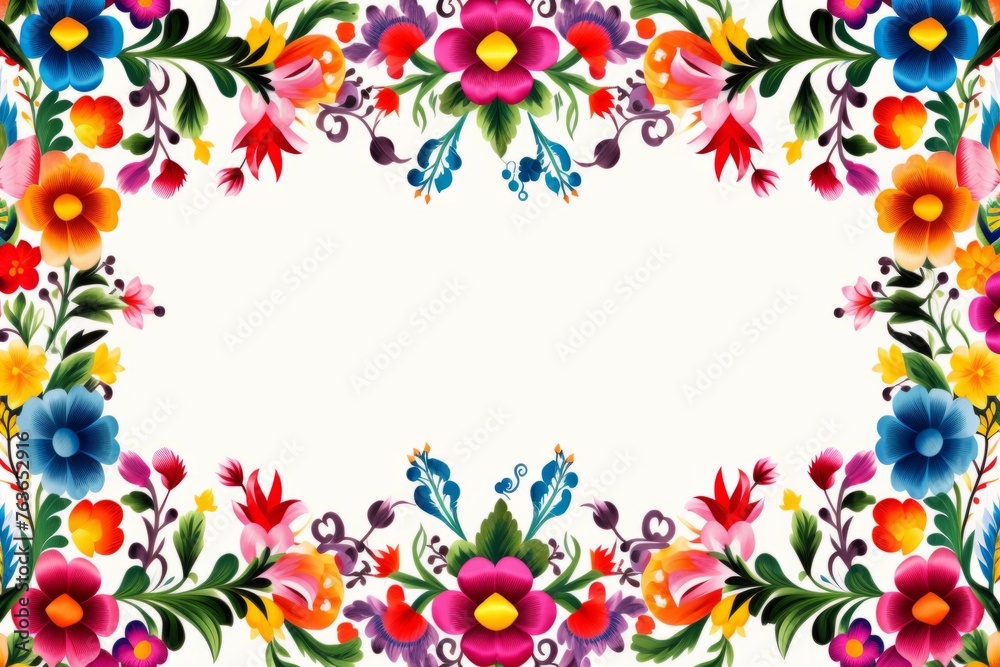 Detailed illustration of a traditional Mexican Cinco de Mayo flower ...
