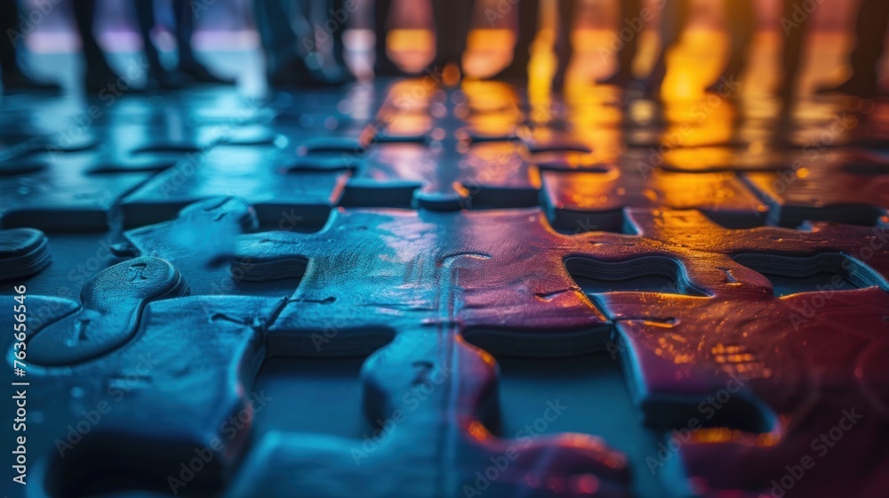 Problem solving, management, smart planning, Colleagues putting ...