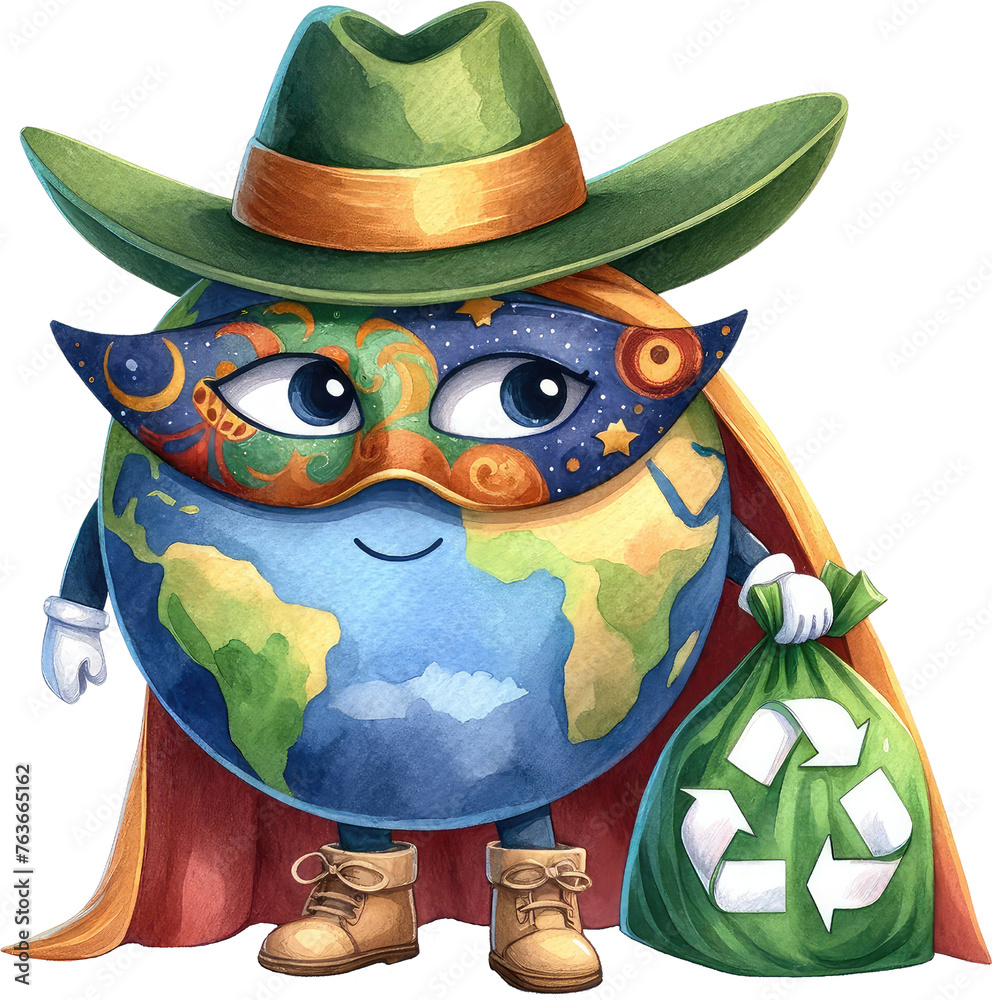 Watercolor Earth Day Clipart. Eco-Friendly, Sustainable Design Elements ...