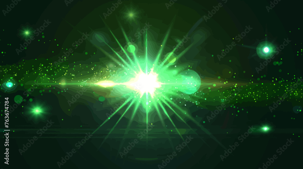 Green lens flare isolated on transparent vector image with transparent ...