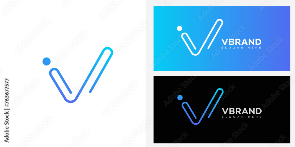 V Letter Logo Icon Brand Identity Sign, V Letter Symbol Template Stock ...