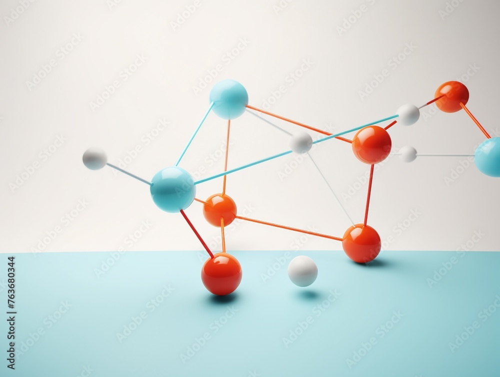 Portray the connectivity between atoms in a molecular structure Stock ...